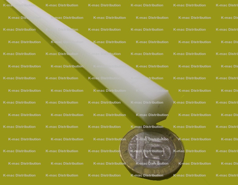 Delrin Acetal Hex Rod, .188 inch to 2.0 inch hex sizes